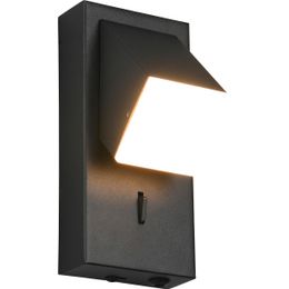 Trio LEUCHTEN LED Wandleuchte "RAGLAN, schwenkbare LED Wandlampe, flexibel als up- oder down-light", schwarz matt, 1, H: 15cm, 1 Stk., Leuchten, 400 Lumen 3000K warmwei&szlig;, Metall Wandlampe IP20, LED Wandleuchte