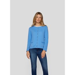Strickjacke Rabe "Strickjacke", Damen, Gr. 36, blau (hellblau), 100%Kaschmir, unifarben, gerade, Strickjacken Strickjacke
