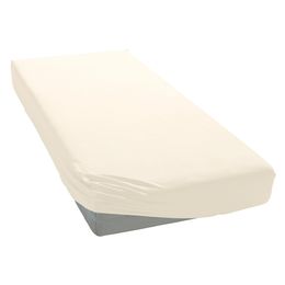 Bettlaken Estella "Feinjersey", beige (elfenbeinfarben), L:200cm, Jersey, Obermaterial: 100% Baumwolle, Bettlaken, Bettlaken, Rundumgummi