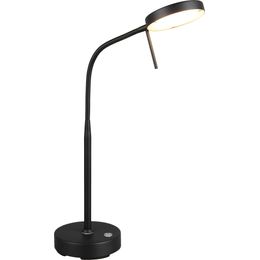 REALITY LEUCHTEN LED Schreibtischlampe "MORENO, Akku LED Tischleuchte warmwei&szlig; bis kaltwei&szlig; 2700-4000-6000K", schwarz (schwarz matt), 1, H: 45cm, 1 Stk., Leuchten, dimmbar, Lesearm schwenkbar, induktive Ladestation per USB-C aufladbar, LED Schreibtischlampe