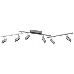 LUMICOUTURE LED Deckenstrahler "Risell", aluminium,, holzfarben, 6, H: 14cm, 1 Stk., Leuchten, 2700 K, dimmbar, schwenkbar, Aluminium, LED Deckenstrahler