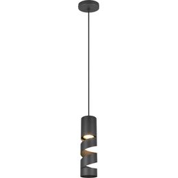 Trio LEUCHTEN Pendelleuchte "STREAM, H&auml;ngelampe mit Metallschirm, exkl GU10 max 10W", schwarz matt, 1, &Oslash; 12cm H: 150cm, 1 Stk., Leuchten, H&ouml;he einstellbar max 150 cm, Moderne H&auml;ngeleuchte Wohnzimmer B&uuml;ro, Pendelleuchte