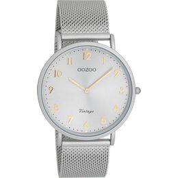 Quarzuhr Oozoo, silber (silberfarben), Armbanduhren, Damen, Quarzuhr, Armbanduhr, Damenuhr, Herrenuhr, analog