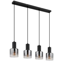 NOWA Pendelleuchte "JACK", schwarz, 4, &Oslash; 12cm H: 150cm, 1 Stk., Leuchten, H&auml;ngeleuchte, H&auml;ngeleuchte, Wohnbereich, Essbereich, Pendelleuchte