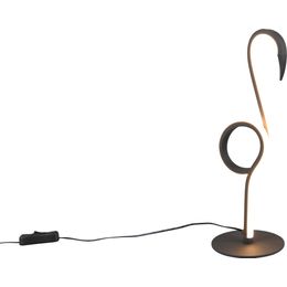 REALITY LEUCHTEN LED Tischleuchte "INGO, LED Tischlampe in Flamingo Form, 6W 550 Lumen 300K warmwei&szlig;", schwarz (schwarz matt), 1, H: 35cm, 1 Stk., Leuchten, Flamingo Lampe mit Schnurschalter, H&ouml;he 35 cm &Oslash; 12 cm Tiefe 14,5 cm, LED Tischleuchte