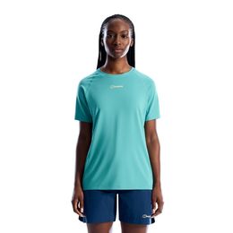 T-Shirt Berghaus "BOWBURN TECH TEE AF", Damen, Gr. M, blau (calgary blau), Jersey, Obermaterial: 94% Polyester, 6% Elasthan, normal, Rundhals, Shirts T-Shirt, mit Rundhalsausschnitt, Kurzarm, f&uuml;r Sport- und Outdooranl&auml;sse