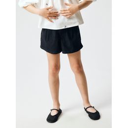 Shorts name it "NKFROSE PLEAT DNM SHORTS 1035-YA", M&auml;dchen, Gr. 164, N-Gr, schwarz denim, Denim/Jeans, Obermaterial: 80% Baumwolle, 18% Polyester, 2% Elasthan, unifarben, kurz, Hosen Shorts, Baumwollmischung