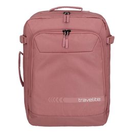 Freizeitrucksack Travelite "KICK OFF Rucksack/Bordgep&auml;ck", Gr. B/H/T: 37cm x 50cm x 20cm, rosa (ros&eacute;), Polyester, unifarben, Basic, Rucks&auml;cke Freizeitrucksack, Reiserucksack Streetpack Kabinengep&auml;ck