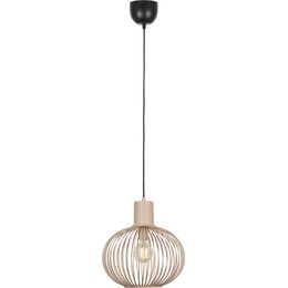 Trio LEUCHTEN Pendelleuchte "GILA, 1-flammige H&auml;ngelampe, Gitter Optik Metall exkl 1x E27 max 10W", sand, 1, &Oslash; 33cm H: 150cm, 1 Stk., Leuchten, H&ouml;he bis 150cm einstellbar, H&auml;ngeleuchte K&uuml;che Wohnzimmer, Pendelleuchte