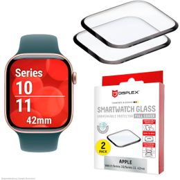 Displex Displayschutzglas "Smartwatch Glass Unbreakable Protector Full Cover", transparent, B:9cm H:2,2cm T:13,5mm, Displayfolien, Displayschutzfolie, Schutzfolie, Bildschirmschutz, kratz- & sto&szlig;fest