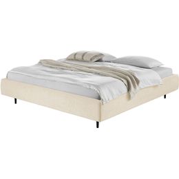 Polsterbett Home Affaire "Lumira, rahmenhohes Design & wahweise &Uuml;berl&auml;nge", sand, B:175cm H:40cm L:215cm, 94% Polyester, 6% Nylon, Betten, Polsterbett, inkl. 7-fache Einlegetiefenverstellung & saugroboterfreundliche H&ouml;he