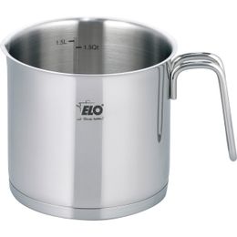 Milchtopf ELO Basic "Citrin", silber (silberfarben), B:16,5cm H:14cm L:19cm &Oslash;:14cm, T&ouml;pfe, B&uuml;gelgriff mit Fingerschutzplatte
