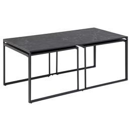 Beistelltisch ACTONA GROUP "Infinity", schwarz (schwarz, schwarz, matt rau schwarz), B:120cm H:48cm T:60cm, Tische, Beistelltisch, Satz mit Tischen, Schlittenbeine aus schwarzem Metall, (Set, 2 st)