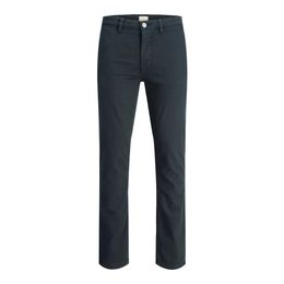 Jack & Jones Chinohose JACK & JONES "JPRCCMARCO JJFRANK CHINO PANT NOOS", Herren, Gr. 33, L&auml;nge 32, blau (schwarz navy), Web, Obermaterial: 92% Baumwolle, 6% Polyester, 2% Elasthan, unifarben, slim fit kn&ouml;chellang, Hosen Chinohose