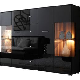 Highboard H&Ouml;LTKEMEYER "STYLE", schwarz, B:188cm H:133cm T:37cm, Holzwerkstoff, Sideboards, Highboard, Breite 188 cm, ohne Beleuchtung