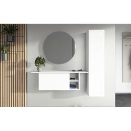 borchardt M&ouml;bel Garderoben-Set BORCHARDT M&Ouml;BEL "Toledo, moderne Garderobe mit Spiegel, Schminktisch mit Regalf&auml;chern", wei&szlig;, matt, B:152cm H:140cm T:30cm, Holzwerkstoff, Metall, Spiegelglas, Kastenm&ouml;bel-Sets, 152x140cm (BxH), viel Stauraum, Set mit Spiegel, viele Einlegeb&ouml;den