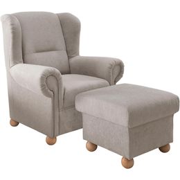 Polstergarnitur Home Affaire "Torello", taupe, taupe, Microfaser, gepolstert, Sitzm&ouml;bel-Sets