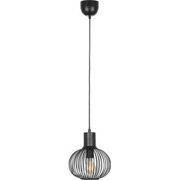 Trio LEUCHTEN Pendelleuchte "GILA, 1-flammige H&auml;ngelampe, Gitter Optik Metall exkl 1x E27 max 10W", schwarz matt, 1, &Oslash; 23cm H: 150cm, 1 Stk., Leuchten, H&ouml;he bis 150cm einstellbar, H&auml;ngeleuchte K&uuml;che Wohnzimmer, Pendelleuchte
