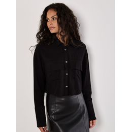 Langarmhemd Apricot "Bluse", Damen, Gr. 38, N-Gr, schwarz, Obermaterial: 100% Viskose CV., Hemden, aus weichem Twill