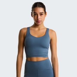 Sport-BH The North Face "W JAIDA LONG LINE BRA", Damen, Gr. L, N-Gr, granite grau, Obermaterial: 70% Polyester, 30% Elasthan, BHs Sport-BH, f&uuml;r sportliche Aktivit&auml;ten, f&uuml;r Fitness, Klettern und Wandern