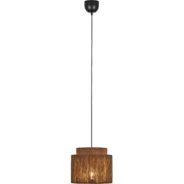 Trio LEUCHTEN Pendelleuchte "SMILLA, runde H&auml;ngelampe mit Jute Lampenschirm &Oslash; 31 cm H&ouml;he 150cm", schwarz matt, natur, 1, &Oslash; 31cm H: 150cm, 1 Stk., Leuchten, exkl 1x E27 max 10W, H&auml;ngeleuchte K&uuml;che Schlafzimmer Esszimmer, Pendelleuchte
