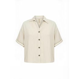 Blusentop soyaconcept "Soya Concept Shirt SC-FABRINA", Damen, Gr. XXL, 1661 sand, Obermaterial: 90% Viskose, 10% Polyamid, Blusen Blusentop