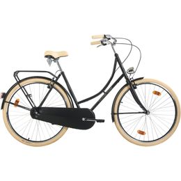 Hollandrad HOLLANDIA "Original" Gr. 54, schwarz (schwarz, schwarz), Fahrr&auml;der, Damen, 54cm, 28 Zoll (71,12cm) hinten: 28 Zoll (71,12cm)