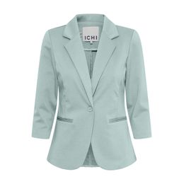 Blusenblazer Ichi "Blazer IHKATE", Damen, Gr. M, blau (ether), Obermaterial: 74% Polyester PES. 22% Viskose CV. 4% Elasthan EL., Blazer Blusenblazer