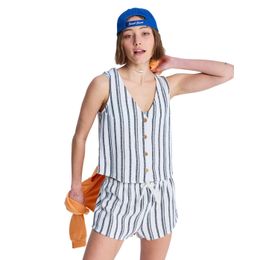 Jerseyweste Roxy "Sunbaked Spirit", Damen, Gr. L, wei&szlig; asparagus verty stripes, Obermaterial: 80% Baumwolle, 20% Viskose;, Westen