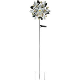 LED Solarleuchte Globo LIGHTING "SOLARLEUCHTE METALL SILBERGRAU, 1XLED", silbergrau, B:17,5cm H:124cm L:32cm, Leuchten, Solar Garten Terrasse Au&szlig;enbeleuchtung Dekoleuchten
