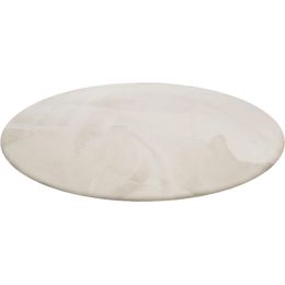 Hochflor-Teppich WECON HOME BASICS "Anna" Gr. 41, beige (creme), H:25mm &Oslash;:200cm, Kunstfaser, Teppiche, Wohnzimmer, Schlafzimmer, Felloptik, sehr weich und flauschig, Uni