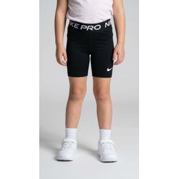 Radlerhose Nike Sportswear "Nike Pro", M&auml;dchen, Gr. 116 (6), N-Gr, schwarz, Jersey, Obermaterial: 88% Polyester, 12% Elasthan, kontrastfarbene Details, unifarben, Hosen Radlerhose, f&uuml;r Kinder