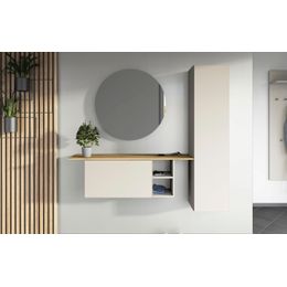borchardt M&ouml;bel Garderoben-Set BORCHARDT M&Ouml;BEL "Toledo, moderne Garderobe mit Spiegel, Schminktisch mit Regalf&auml;chern", kaschmir, wotan, eiche, B:152cm H:140cm T:30cm, Holzwerkstoff, Metall, Spiegelglas, Kastenm&ouml;bel-Sets, 152x140cm (BxH), viel Stauraum, Set mit Spiegel, viele Einlegeb&ouml;den