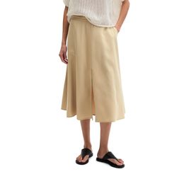 Marc O'Polo Webrock MARC O'POLO "aus TENCEL&trade; Lyocell", Damen, Gr. 42, sandpaper, Obermaterial: 92% Lyocell, 8% Leinen, unifarben, ausgestellt wadenlang, R&ouml;cke