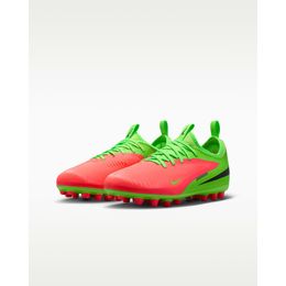 Fu&szlig;ballschuh Nike "JR PHANTOM 6 LOW ACAD AG EH", M&auml;dchen, Gr. 34, hot punch, schwarz, gr&uuml;n strike, Synthetik, Textil, Schuhe Fu&szlig;ballschuh, Erling Haarland, f&uuml;r Kinder & Jugendliche