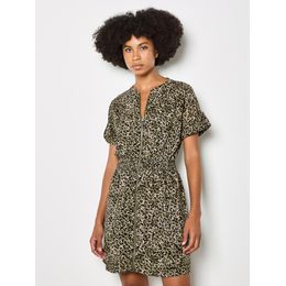 Minikleid Apricot "Minikleid", Damen, Gr. XL (42), N-Gr, gr&uuml;n (khaki), gewebt, Obermaterial: 86% Viskose LENZING ECOVERO CV LenzEcov. 12% Viskose CV. 2% Leinen LI., Krempel&auml;rmel, Kleider Minikleid, Druck