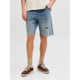Jack & Jones Bermudas JACK & JONES "JJITONY JJCOOPER ST 796 SN", Herren, Gr. L, N-Gr, blau denim pack:light blau, Denim/Jeans, Obermaterial: 100% Baumwolle, Destroyed-Effekte, kniefrei, Hosen Bermudas