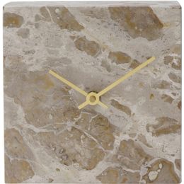 Tischuhr Mirrors and More "KRONO", warm beige, Tischuhren, Tischuhr in Marmor Optik