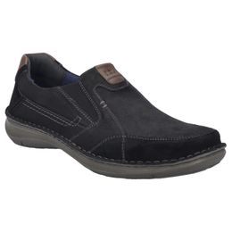 Slipper Josef Seibel "New Anvers 01", Herren, Gr. 43, braun (schwarz, braun), Leder, kontrastfarbene Details, Schuhe Slipper, Slip-on Sneaker, Bequemschuh, Komfortschuh in Weite K (=extraweit)