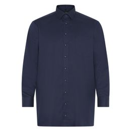 Langarmhemd OLYMP "Big & Tall", Herren, Gr. 50, N-Gr, marine, Web, Obermaterial: 100% Baumwolle, unifarben, comfort fit, 2-Knopf-Manschette verstellbar, Hemden, Neue COMFORT FIT BIG Kollektion, Businesshemd, New-Kentkragen