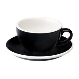 Loveramics Cappuccino Tasse mit Untertasse, Black, 200 ml