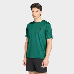 T-Shirt adidas Performance "WORKOUT ESSENTIALS BASE", Herren, Gr. L, collegiate gr&uuml;n, Obermaterial: 100% Polyester, Rundhals, Shirts T-Shirt, regul&auml;re Passform, mit Climacool Technologie