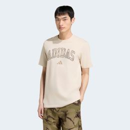 T-Shirt adidas Sportswear "M CAMO SCRIPT T", Herren, Gr. M, crystal linen, Obermaterial: 100% Baumwolle, Shirts T-Shirt