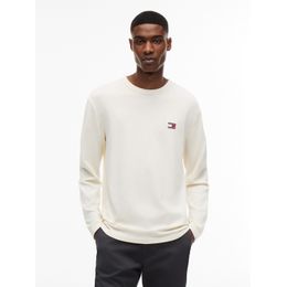 Langarmshirt Tommy Jeans "TJM REGULAR BADGE", Herren, Gr. L, calico, Single Jersey, Obermaterial: 100% Baumwolle, regular fit normal, Rundhals, Shirts Langarmshirt