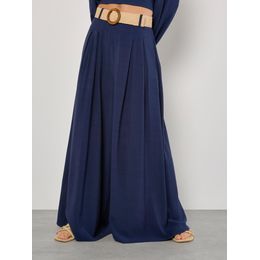 Palazzohose Apricot "Hose", Damen, Gr. XS (34), N-Gr, blau (navy), gewebt, Obermaterial: 75% Viskose CV. 25% Polyester PES., uni, Hosen Palazzohose, mit G&uuml;rtel