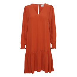 Midikleid Ichi "Kleid IHCALOVA", Damen, Gr. 40, N-Gr, rot (rooibos tea), Obermaterial: 100% Viskose CV., Kleider Midikleid