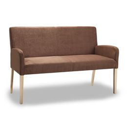 Empinio24 Sitzbank aus Microfaser 123 cm mit Holzgestell Alfo