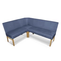 Empinio24 Eckbank Sophie Microfaser, Massivholz Buche Eiche