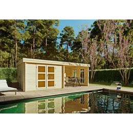 Kiehn-Holz Gartenhaus 'Braunschweig' Fichtenholz naturfarben 600 x 300 cm