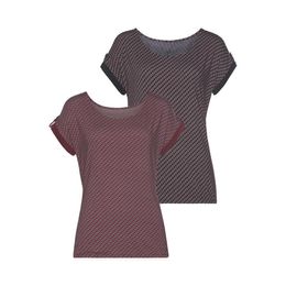 Vivance Kurzarmshirt 'mit dekorativem &Auml;rmelsaum' mehrfarbig Gr. 36/38 f&uuml;r Damen. Rundhals und Allover-Druck. Figurumspielend. Nachhaltig.